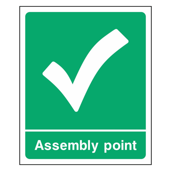 Assembly Point Tick Symbol Sign - The Safety Sign Depot