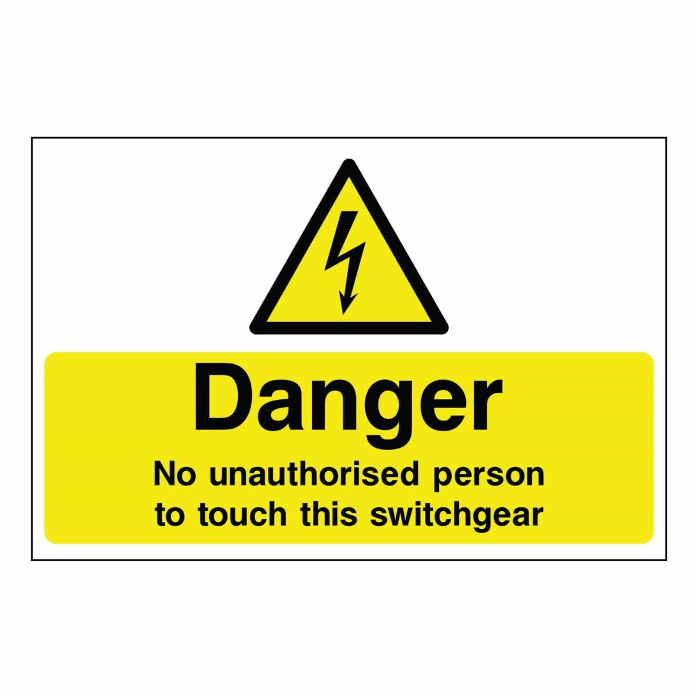 Danger - Do Not Touch This Switchgear Sign - The Safety Sign Depot