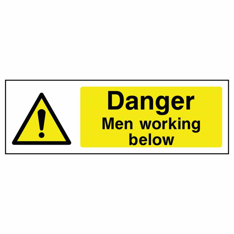 Danger Men Working Below Sign - The Safety Sign Depot