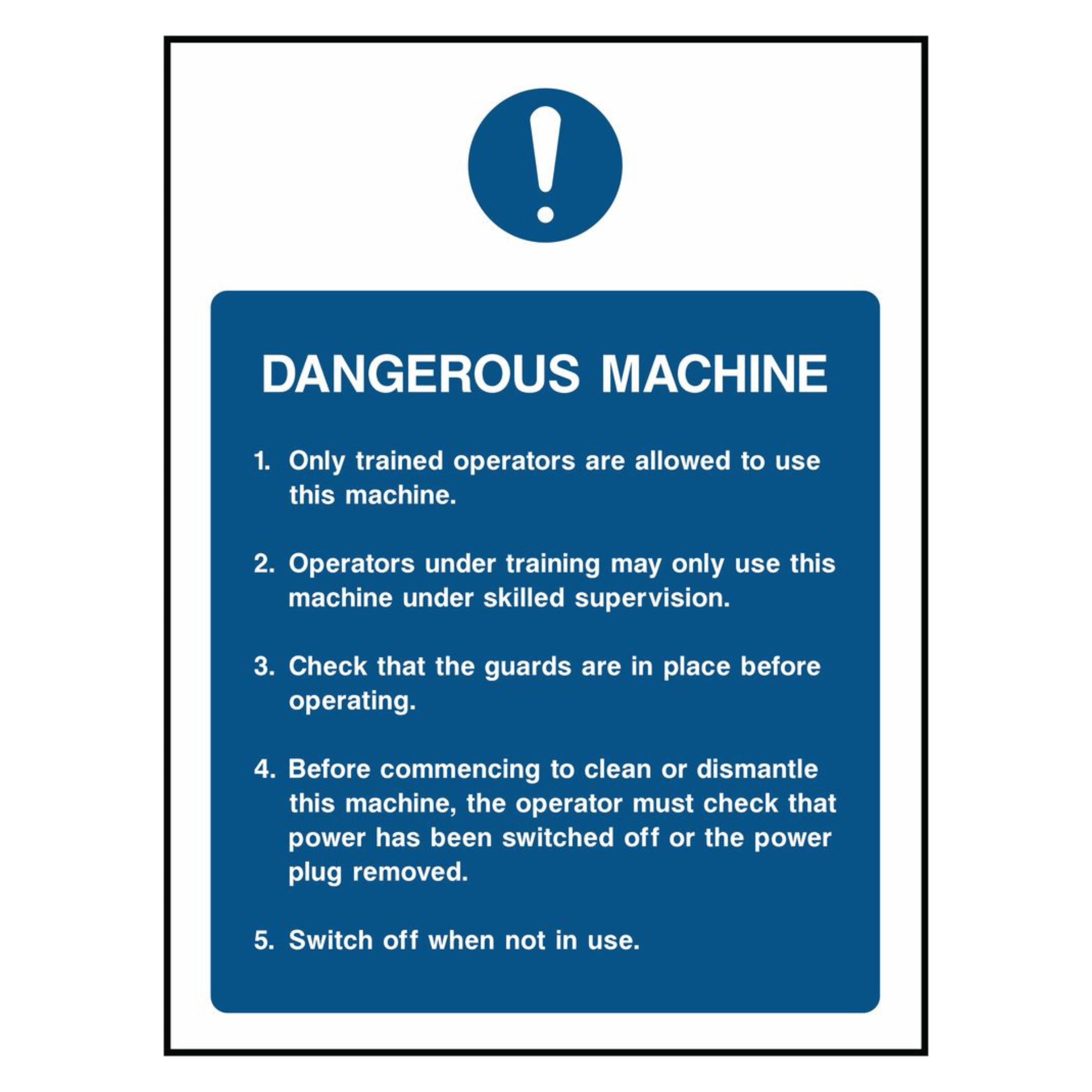 Dangerous Machine Instruction Sign - The Safety Sign Depot