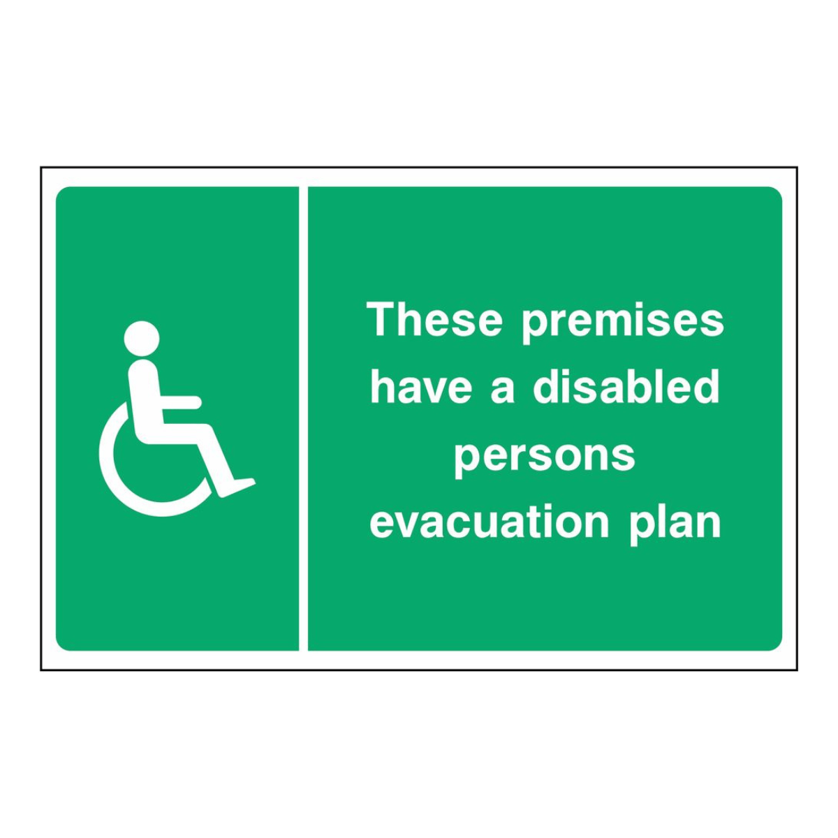Disabled Person Evacuation Plan Sign - The Safety Sign Depot