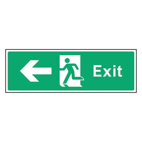 Emergency Fire Exit Left Arrow Sign - The Safety Sign Depot