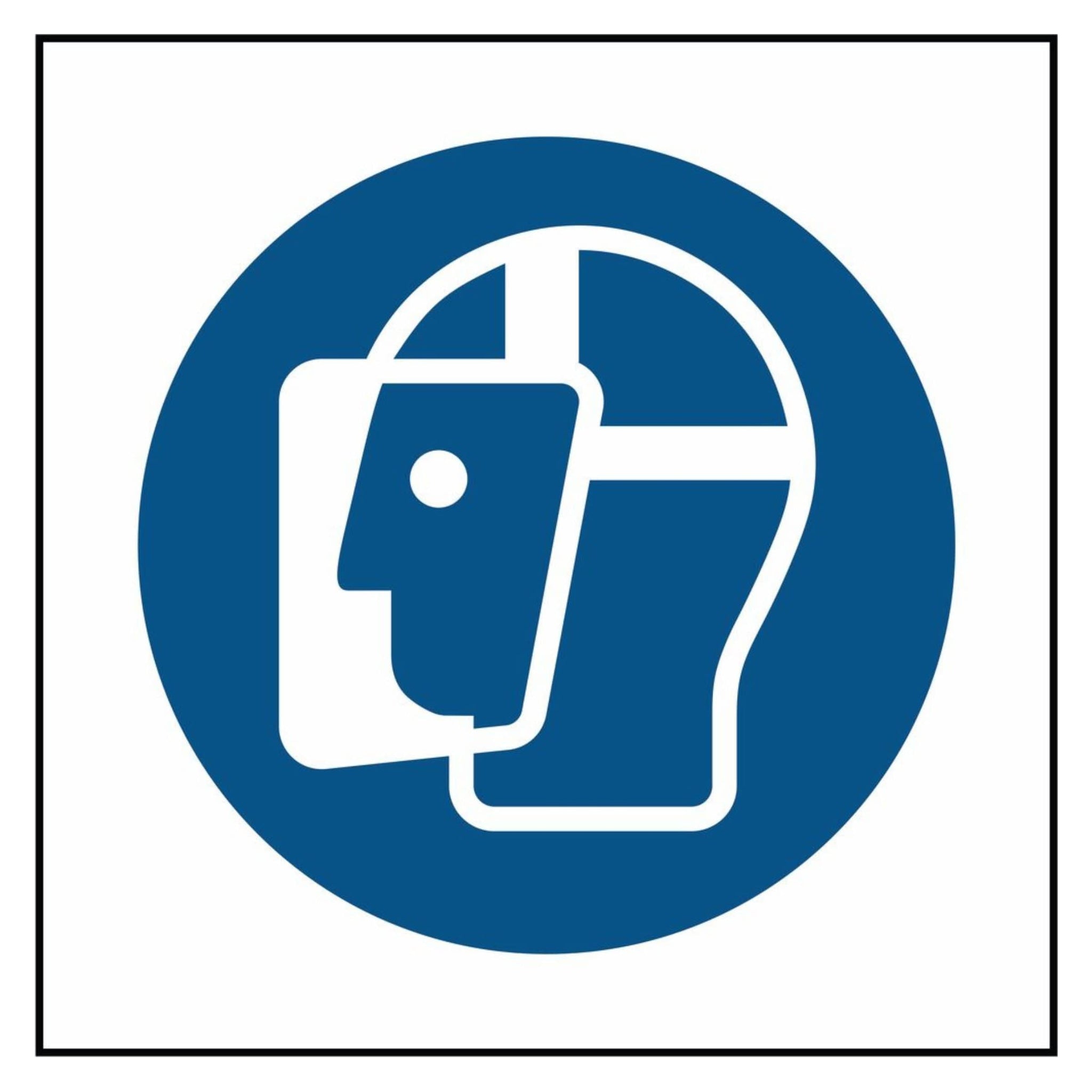 Face Shield Symbol Sign - The Safety Sign Depot