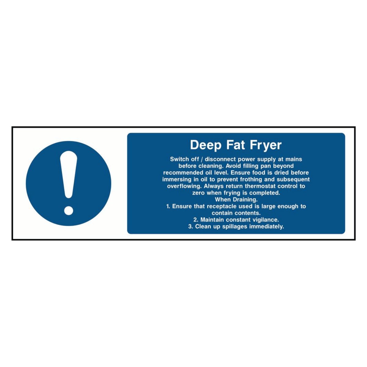 Fat Fryer Handling Instruction Sign - The Safety Sign Depot