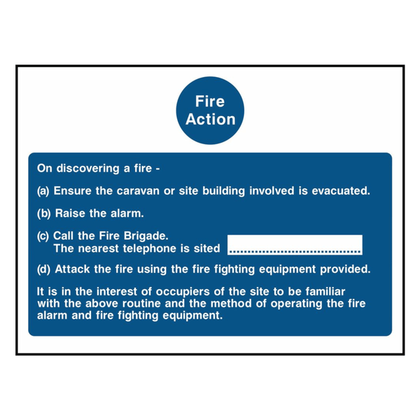 Fire Action - Workplace Notice Sign - The Safety Sign Depot