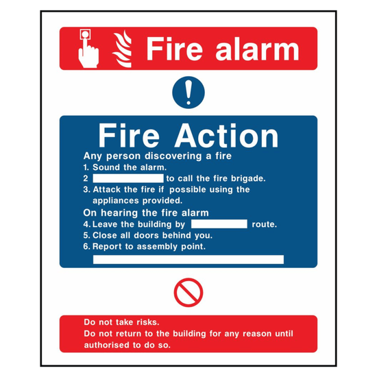 Fire Alarm - Fire Notice Workplace Sign - The Safety Sign Depot