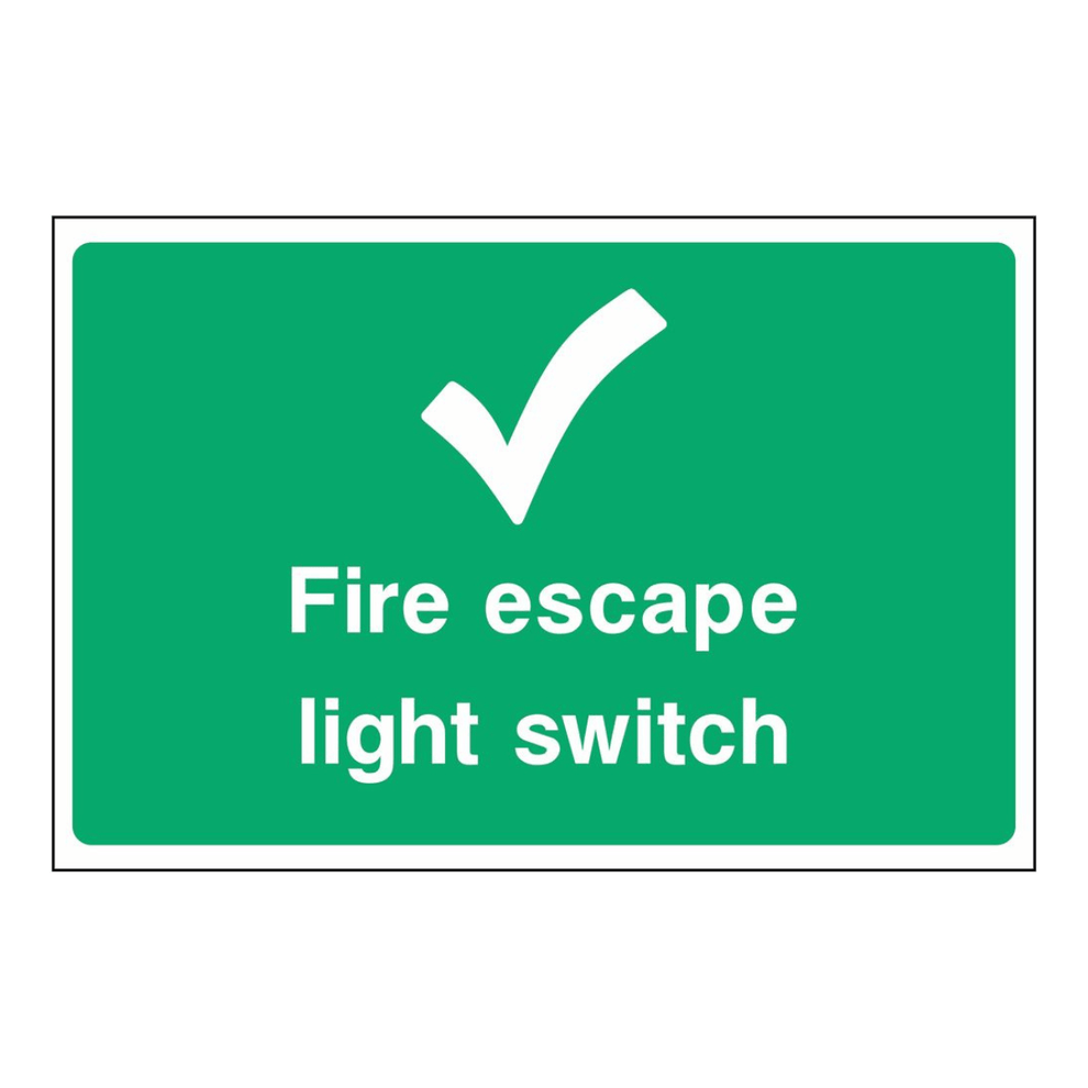 Fire Escape Light Switch Sign - The Safety Sign Depot