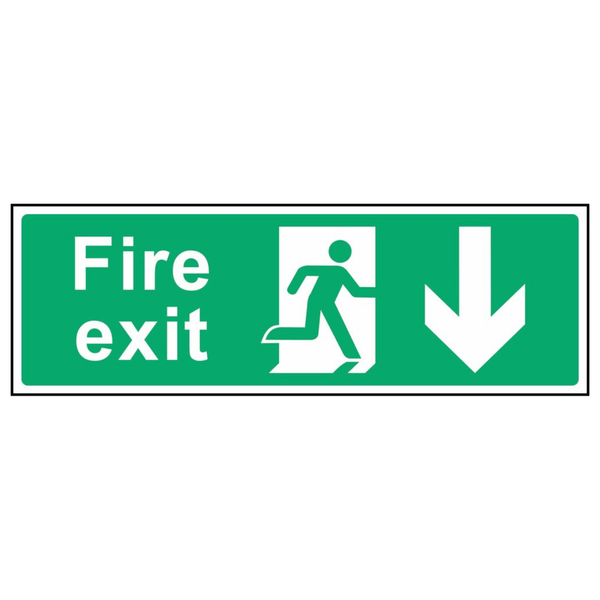 Fire Exit Down Arrow Sign - The Safety Sign Depot
