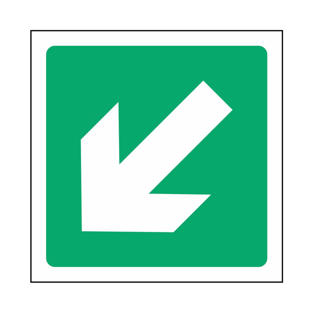 Green Bottom Left Arrow Symbol Sign - The Safety Sign Depot