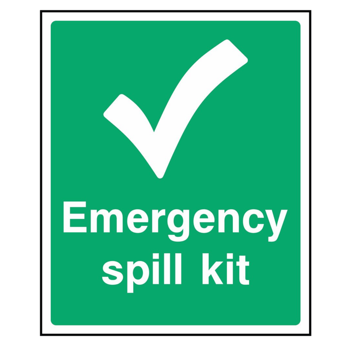 Green Emergency Spill Kit Sign - The Safety Sign Depot