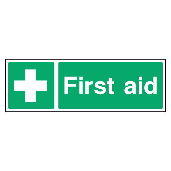 Green First Aid Landscape Sign - The Safety Sign Depot