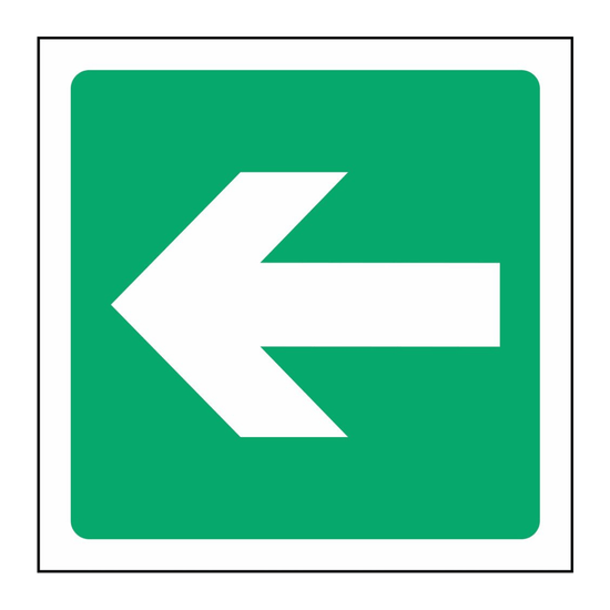 Green Left Arrow Symbol Sign - The Safety Sign Depot