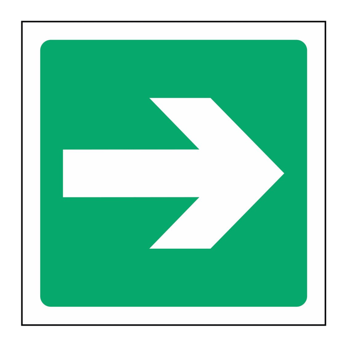 Green Right Arrow Fire Symbol Sign - The Safety Sign Depot