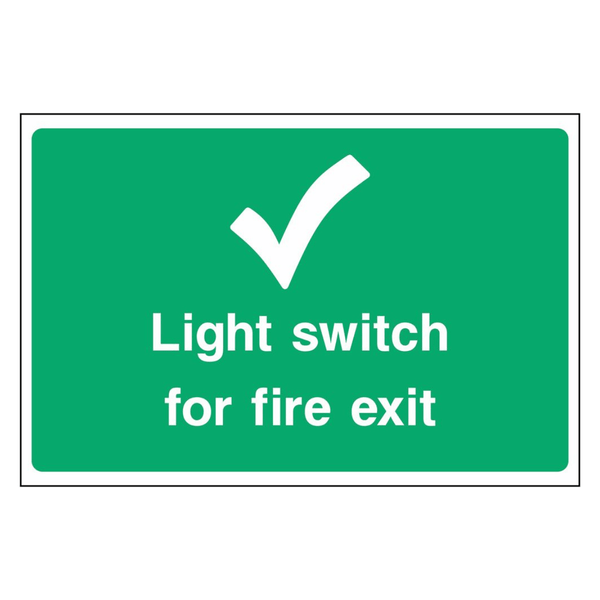 Light Switch for Fire Exit Sign - The Safety Sign Depot