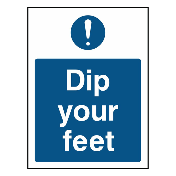 Mandatory Dip Your Feet Sign - The Safety Sign Depot