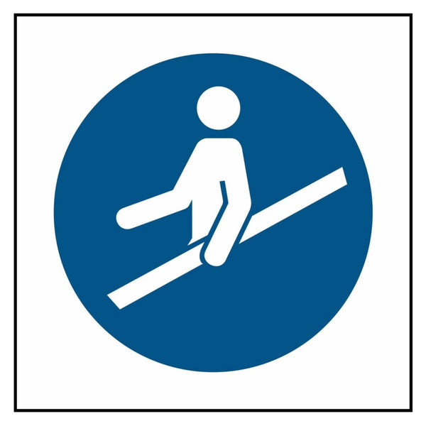 Mandatory Use Handrail Symbol Sign | Large Bulk Discounts – My Store