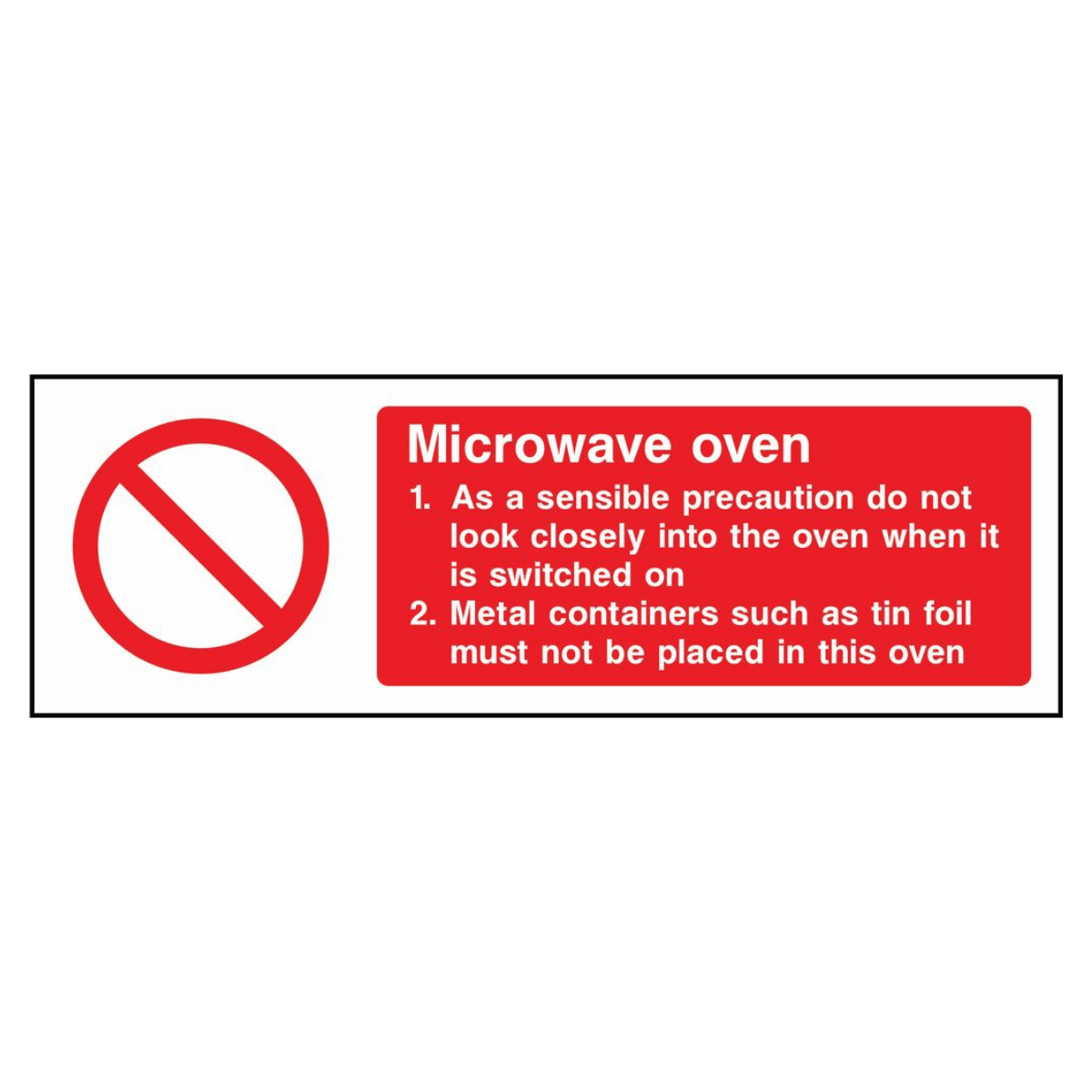 Microwave Oven Safety Instruction Sign - The Safety Sign Depot