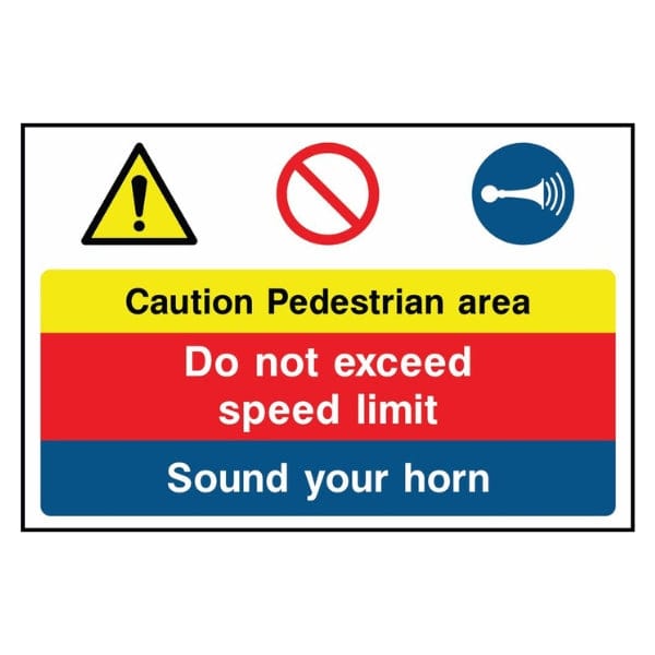 Pedestrian Area - Do Not Exceed Speed Limit Sign - The Safety Sign Depot