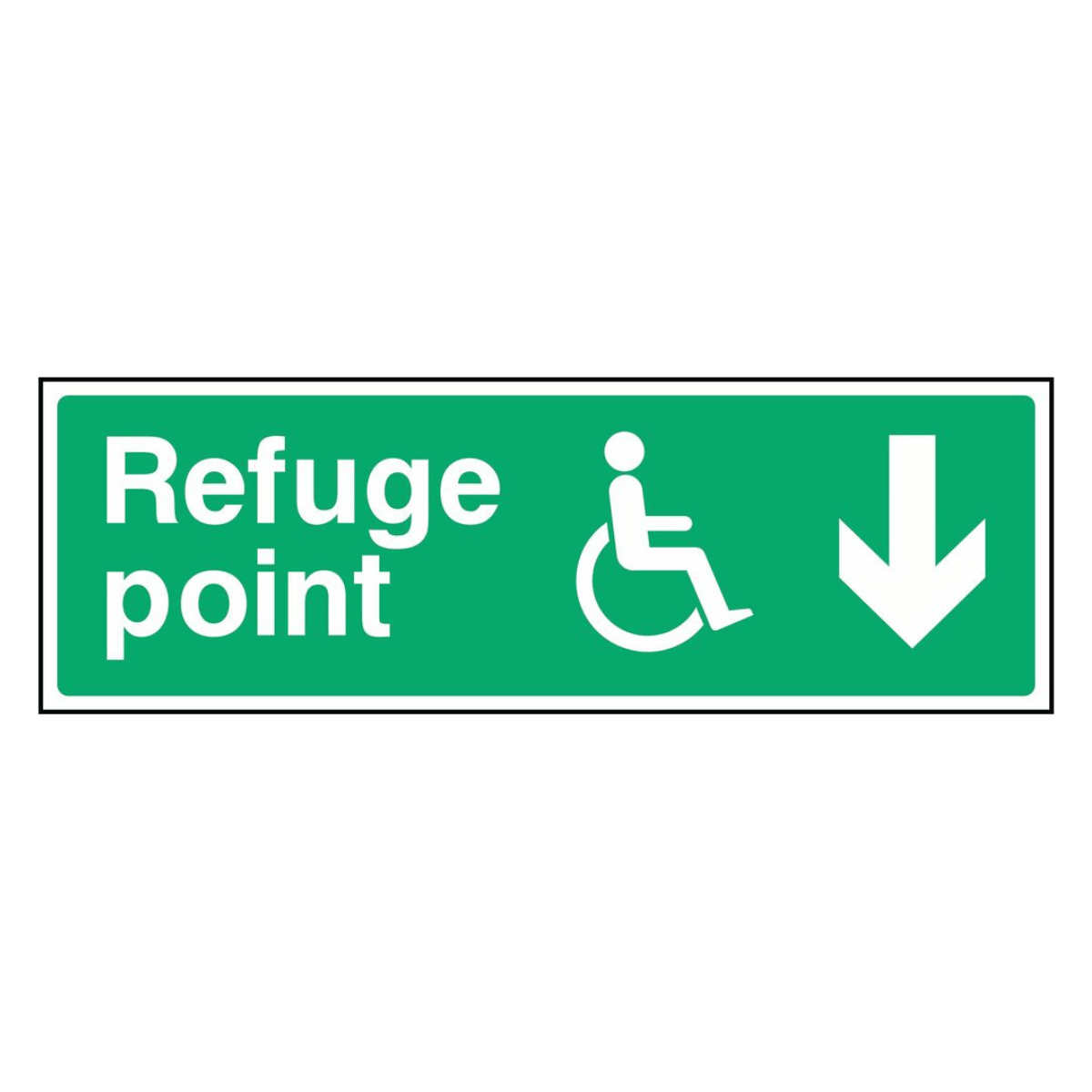 Refuge Point Down Arrow Sign - The Safety Sign Depot