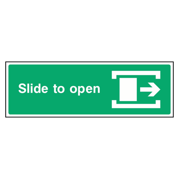 Slide to Open Right Sign - The Safety Sign Depot
