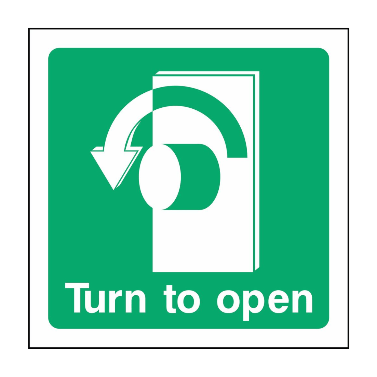 Turn Right to Open Sign - The Safety Sign Depot