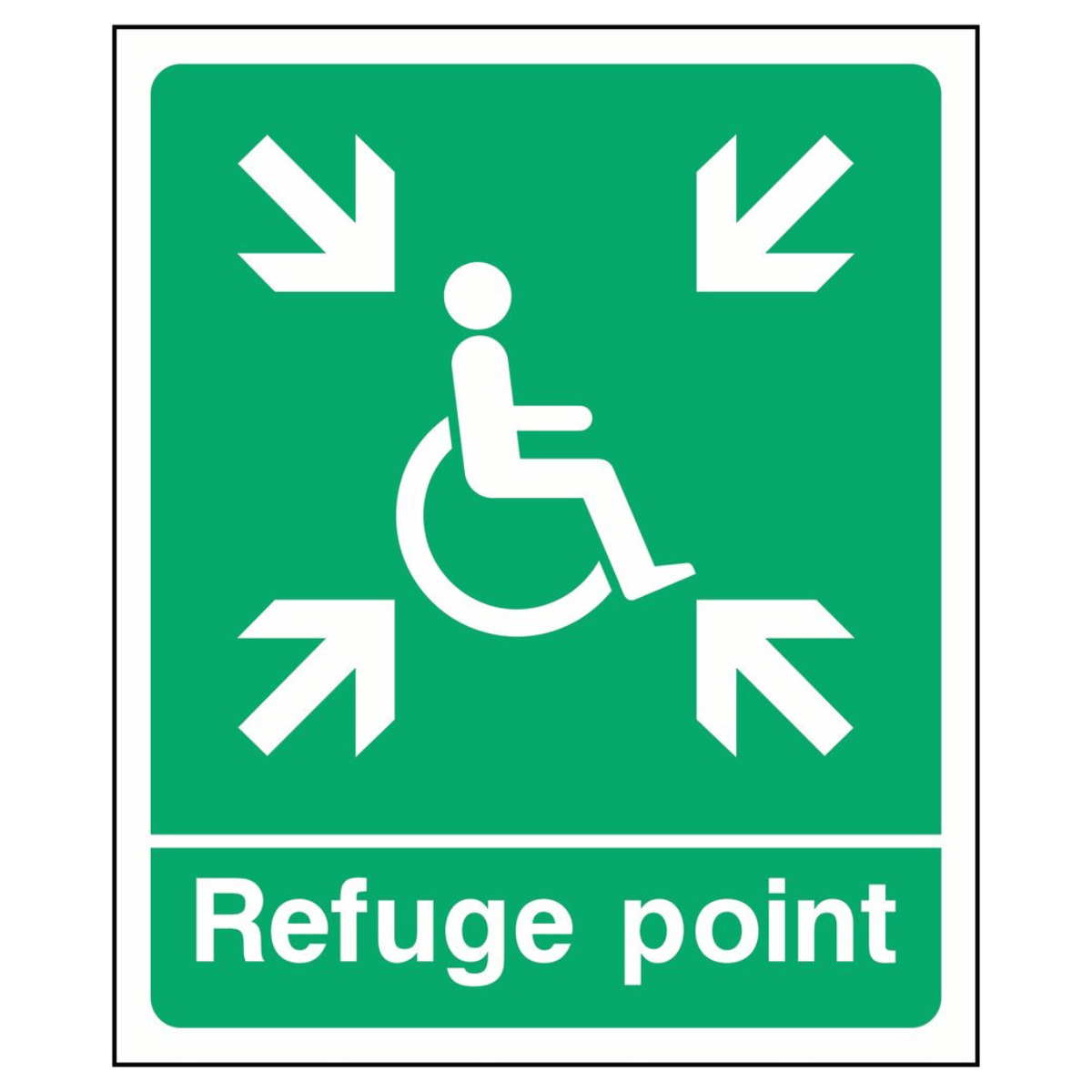 Wheelchair User Fire Refuge Point Sign - The Safety Sign Depot