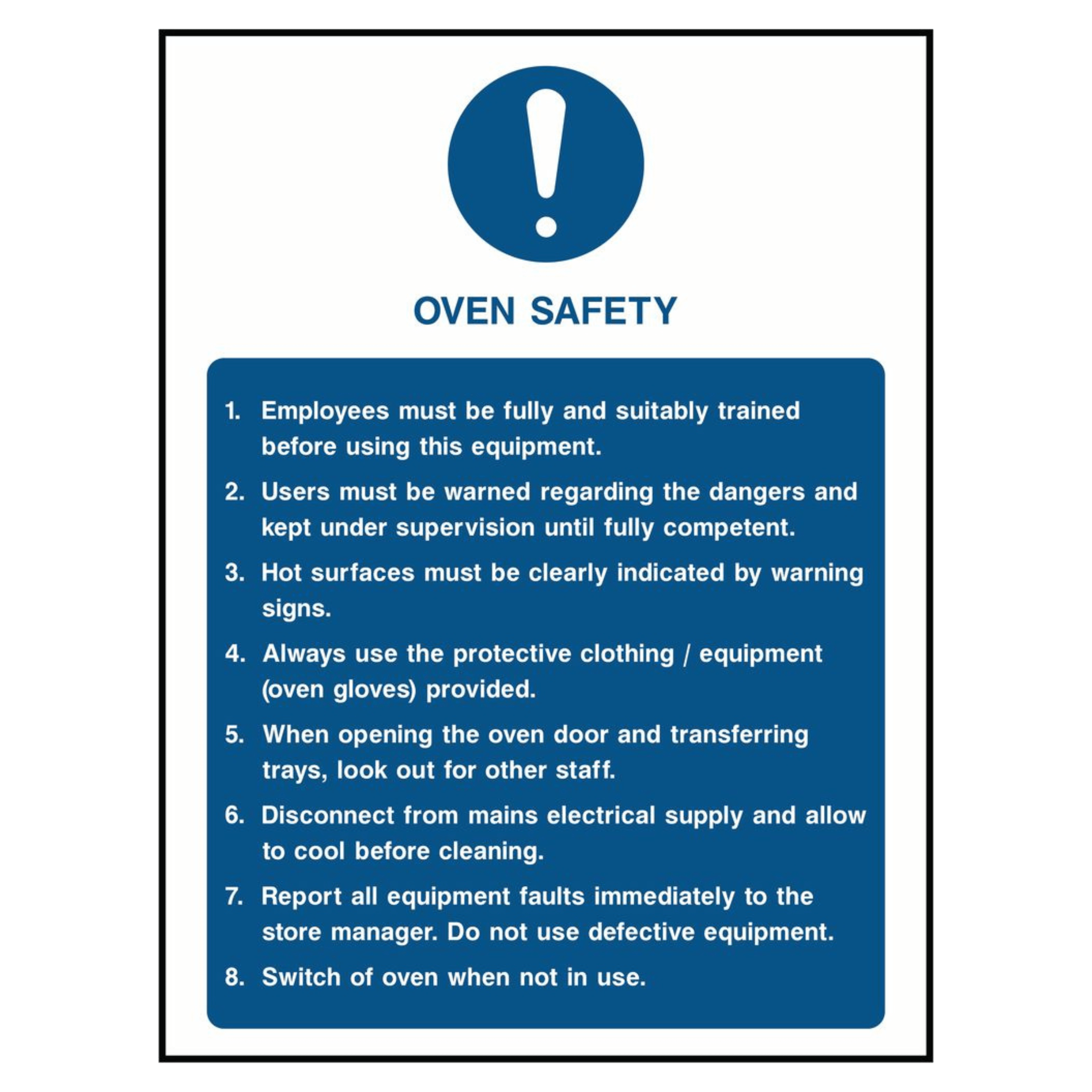 Oven Safety Sign - The Safety Sign Depot